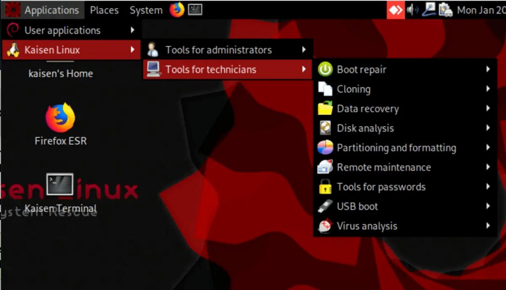 Kaisen Linux هى توزيعه لمسؤولي النظام والشبكات لصيانه وإنقاذ النظام | GNU/Linux Revolution